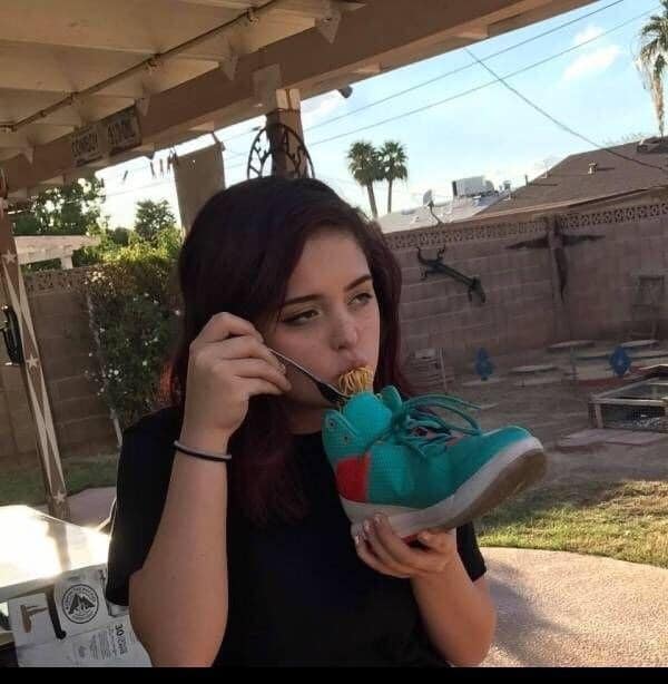 Meme Generator - Eating Spaghetti From Shoe - Newfa Stuff