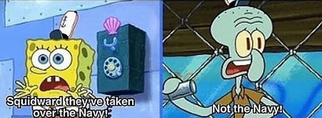 Meme Generator - Squidward Reading Book in Stockade - Newfa Stuff