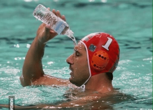 Meme Generator - Pouring water on self while in pool - Newfa Stuff