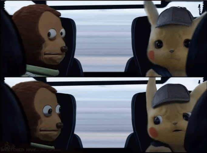 Meme Generator - Monkey and Pikachu looking at each other - Newfa Stuff