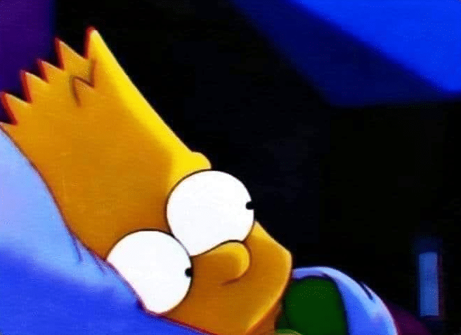 Bart awake in bed: Simpsons, Bed, Sleeping : r/FreshMemeTemplates