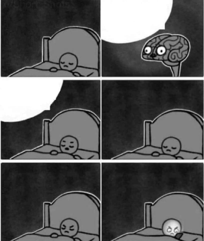 Meme Generator - Brain talking to you while trying to sleep - Newfa Stuff