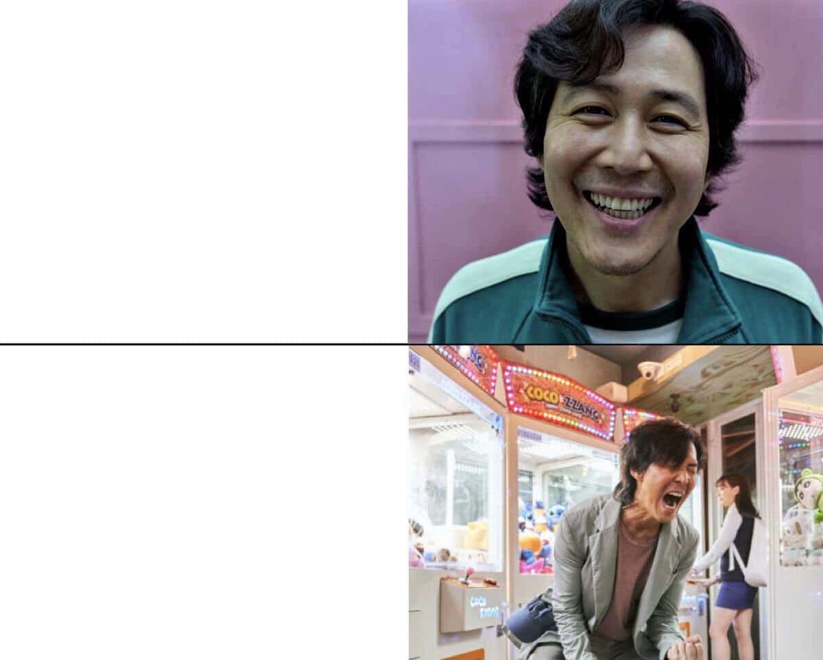 Meme Generator - Squid Game happy vs very happy - Newfa Stuff