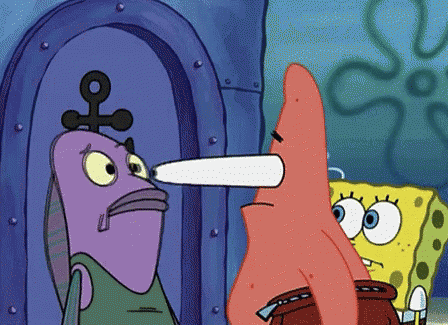 Patrick staring at fish: Spongebob, Patrick, Staring, Wobbles, Wobbles ...