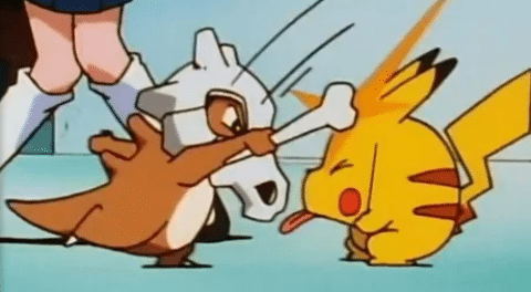 Cubone bonking Pikachu: Pokemon, Cubone, Hitting, Pikachu, Vs, Bonking ...
